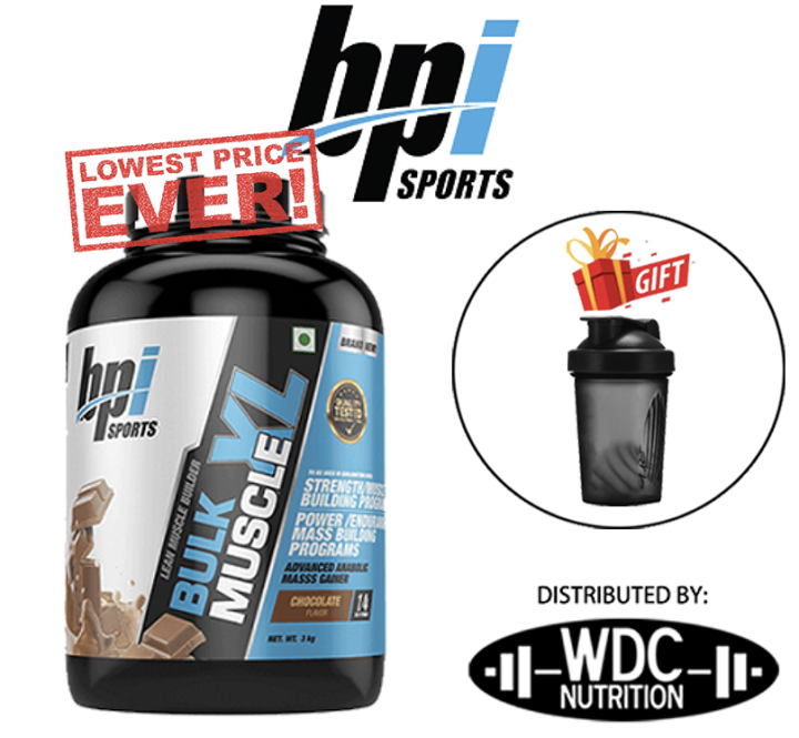 BPI Bulk Muscle 5.75 Lbs Mass Gainer, Weight Gainer, Builder Sizing ...