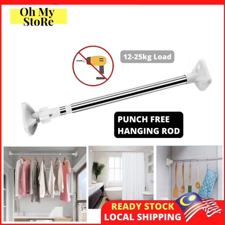 ohmystore Batang Langsir Besi Gantung Bilik Air Almari Pakaian Rak ...