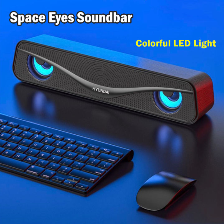 Space Eye Speaker Soundbar Colorful LED Light Desktop Gaming Sound Bar ...
