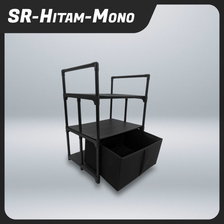 Rak 3 Susun 2 Laci Kain Linen - Rak Penyimpanan Sisi Ranjang Portable ...