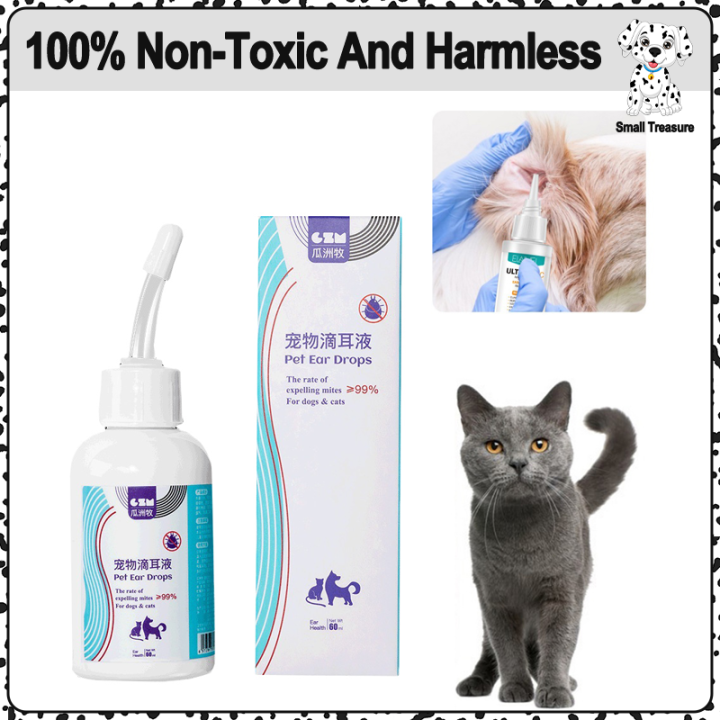 [🇵🇭 Stock&COD]60ML Cat Dog Mites Odor Removal Ear Drops Infection ...