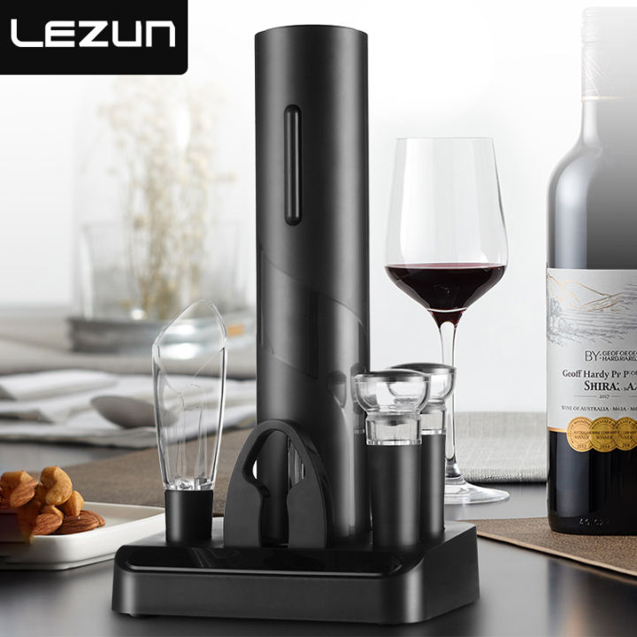 LEZUN ที่เปิดขวดไวน์ไฟฟ้า ที่เปิดขวดไวน์อัตโนมัติแบบชาร์จไฟได้สำหรับใช้ ...