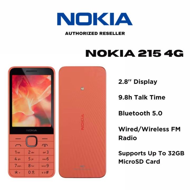 Nokia 215 4G Feature Phone | 2.8" Display | 9.8h Talk Time | Bluetooth 5.0 | FM Radio | 32GB ...