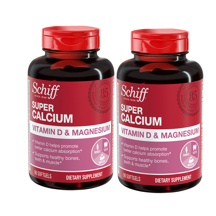 2 Bottles Of Schiff Liquid Calcium Soft Capsule Calcium Tablets For The ...