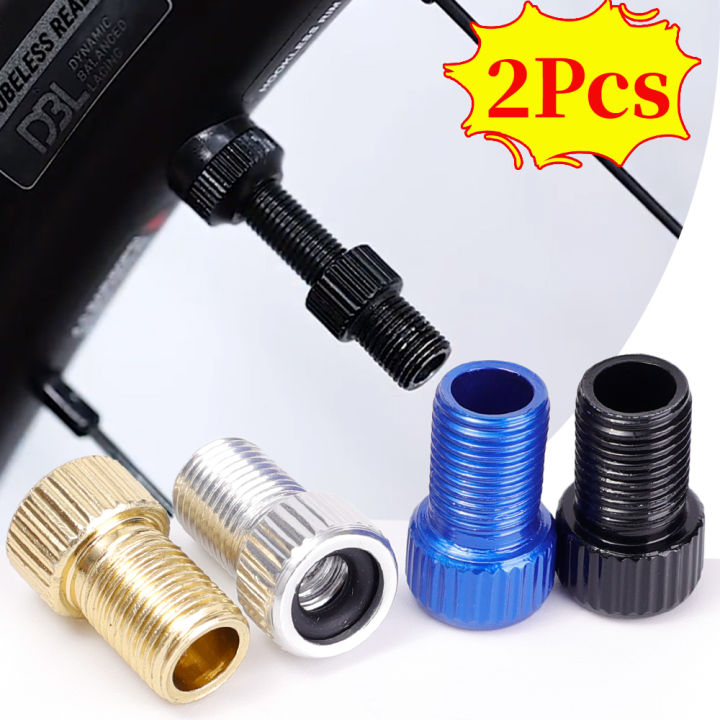 2Pcs Aluminum Alloy Bike Valve Adapter Convert Presta To Schrader Valve ...