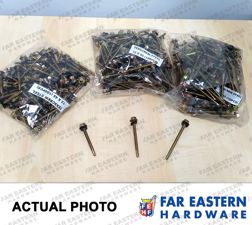 TEKSCREW for Steel Metal #12 Tex Screw 1" 1-3/4” 2-1/4” 2-1/2” 3" (100 ...