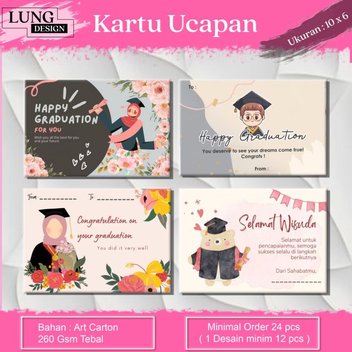 (1 pack) GRADUATION CARD / KARTU UCAPAN WISUDA/ GRADUATION GREETING ...
