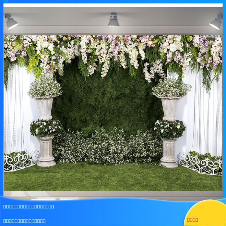 Bunga realistik rumput foto latar belakang hari lahir parti perkahwinan ...