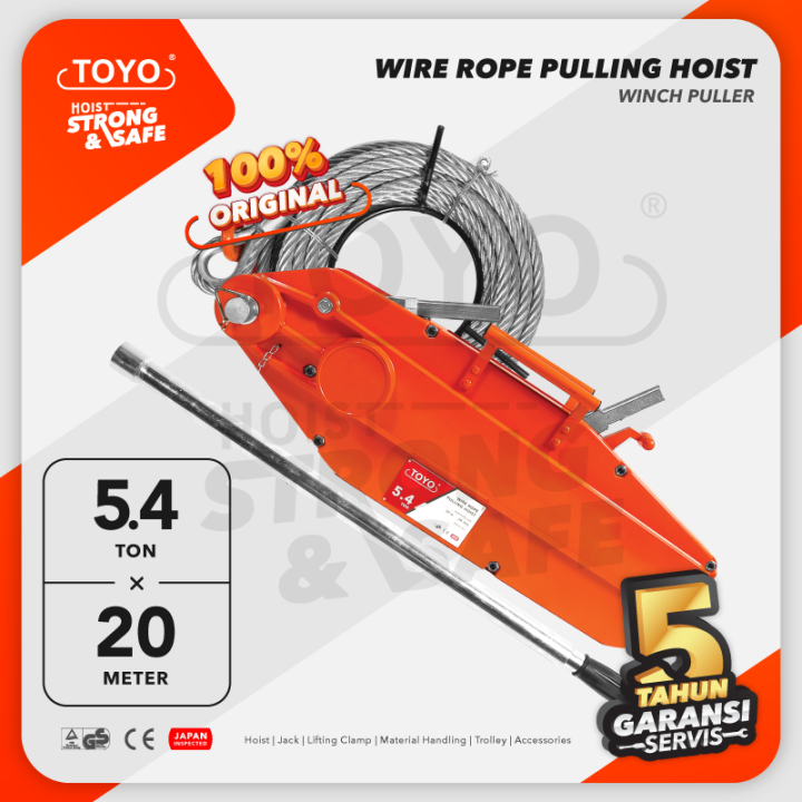TOYO Wire Rope Pulling Hoist / Tirfor 5.4 Ton x 20 Meter | Lazada Indonesia