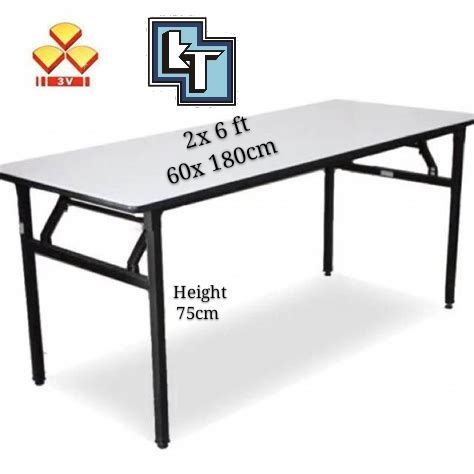 KT WARE 3V 2x6 ft Heavy Duty Foldable Wood Top Banquet Table/ Folding ...