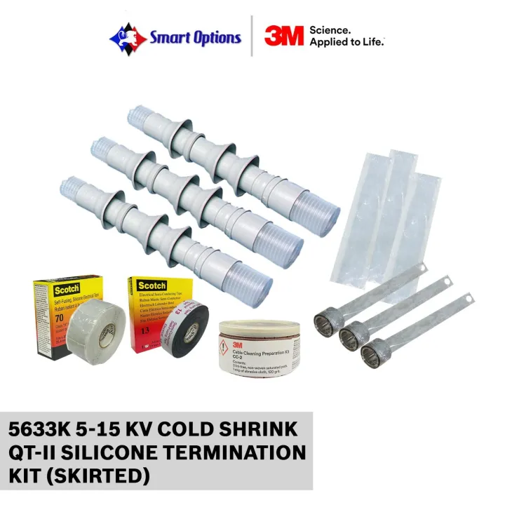 3M TERMINATION KIT COLD SHRINK TERMINATION KIT QT-II 5633K 5-15 KV ...