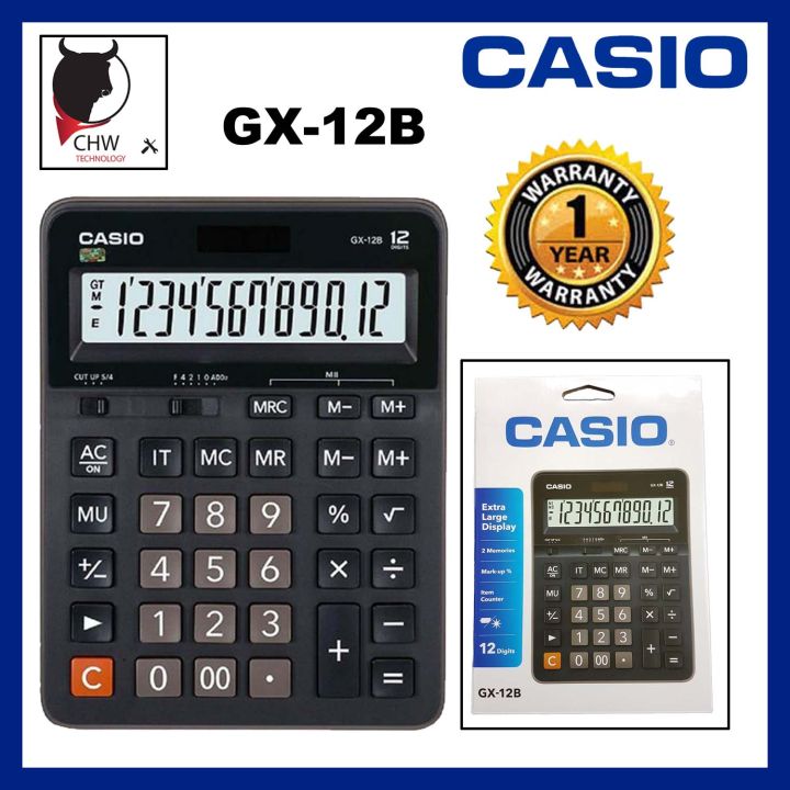 CASIO GX-12B DESKTOP CALCULATOR 12 DIGIT 2 MEMORIES ORIGINAL CASIO | Lazada