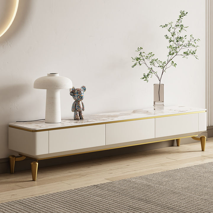 Italian luxury high-rise TV cabinet with rock slab Modern minimalist ...