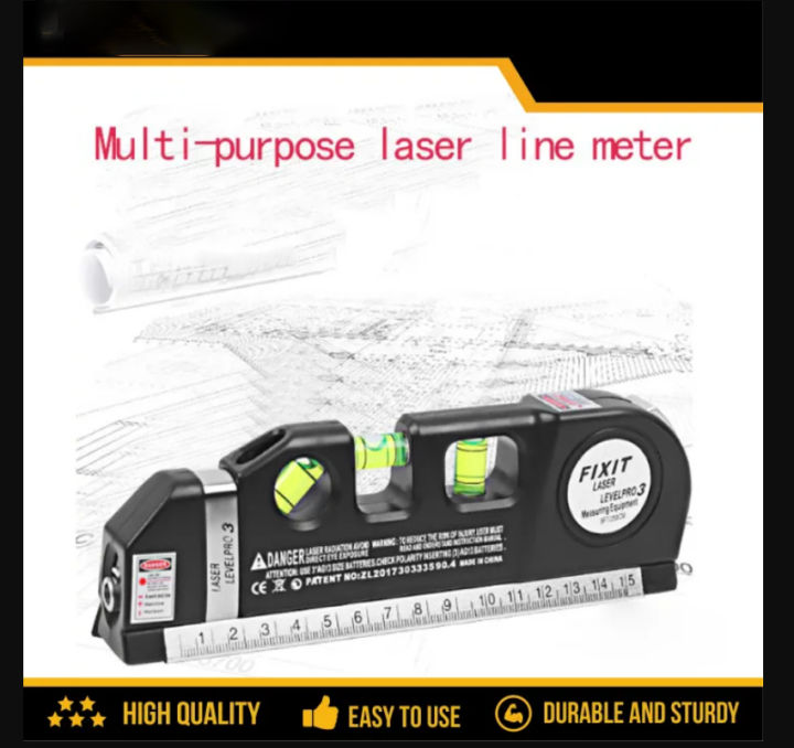 Original Multipurpose Laser Level laser measure Line 8ft+ Measure Tape Ruler Adjusted Standard ...