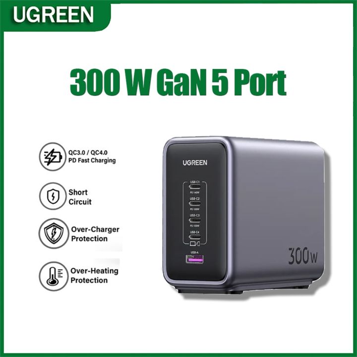 UGREEN 300W USB C Charger, Nexode GaN 5 Ports Desktop Charging Station ...