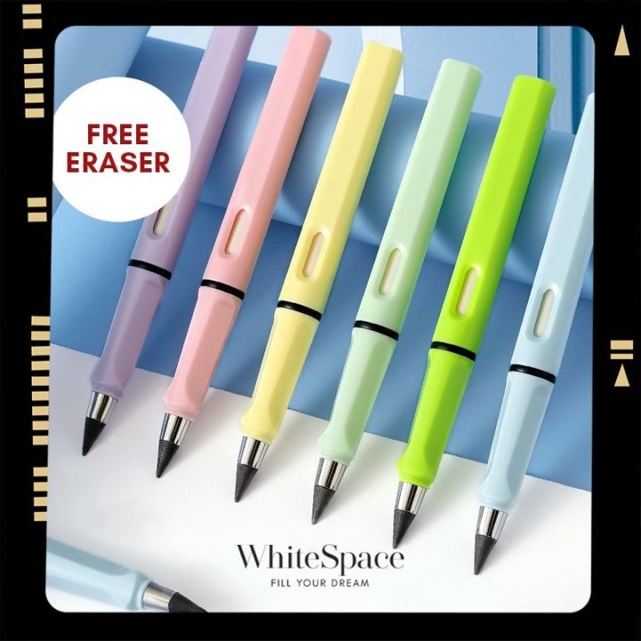 WHITESPACE No Sharpen Needed Eternal Pencil with Free Eraser Rubber ...