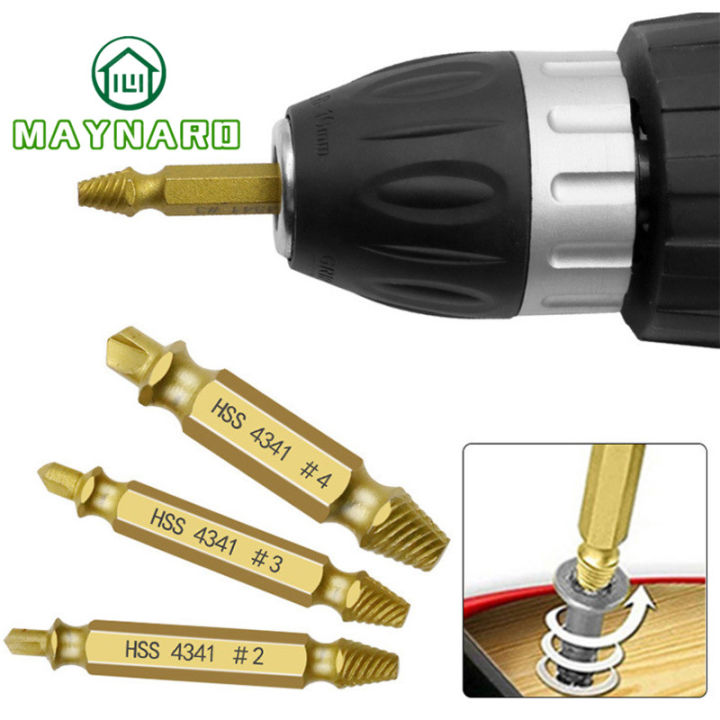 4/5/6pcs Damaged Screw Extractor Drill Bit Set Double Side Drill Bit ...
