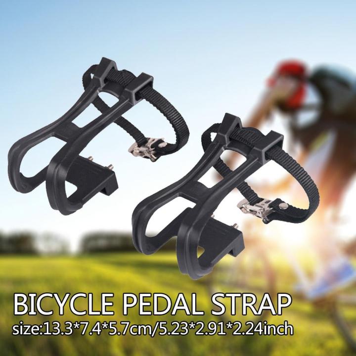 Road Bike Pedals With Double Toe Clips Straps Plastic Pedal Pedals Cycle Straps Clips Toe Bike ...