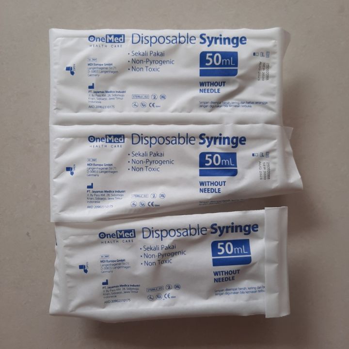 Spuit 50cc OneMed Disposable Syringe 50 cc One Med Sujntikan 50ml ...
