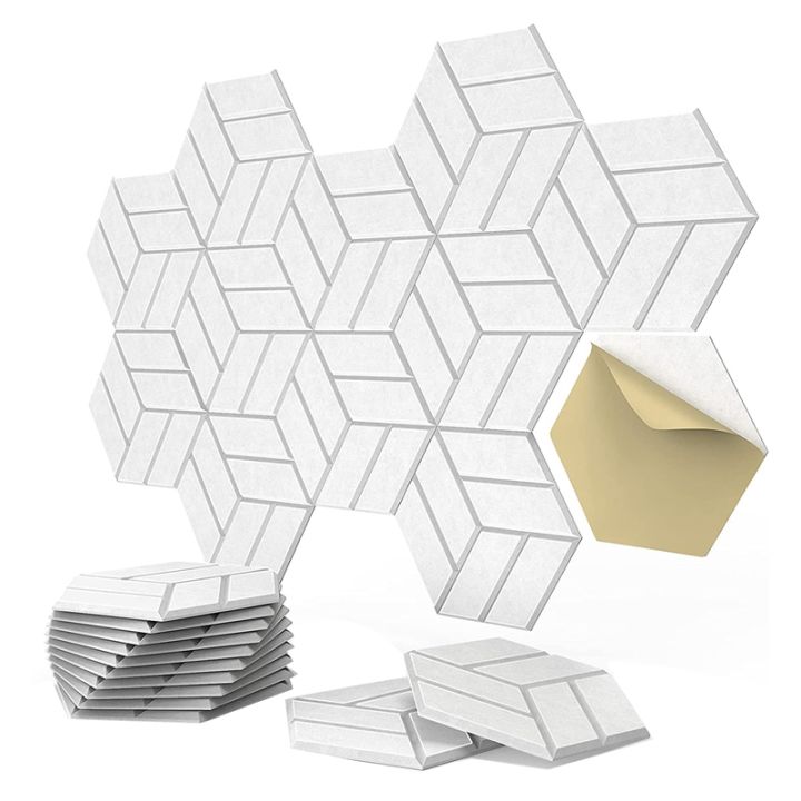 12 Pack Self-Adhesive Acoustic Panels,Hexagon Sound Proof Foam Panels ...