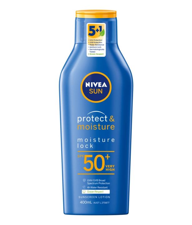 Nivea Sun Protect and Moisture SPF50+ 400ml Moisture Lock Expiry Sep ...