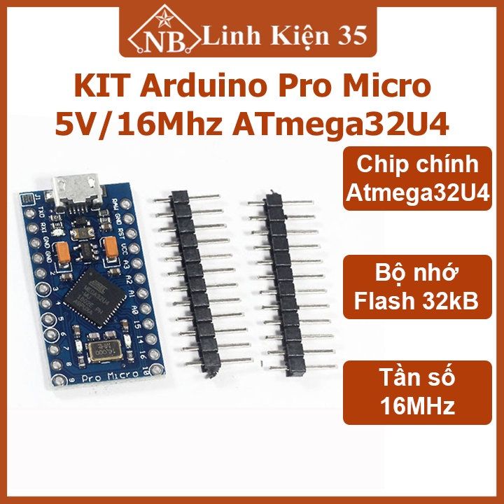 Linh kiện KIT Arduino Pro Micro 5V/16Mhz ATmega32U4 ( BH : 1 tháng ...