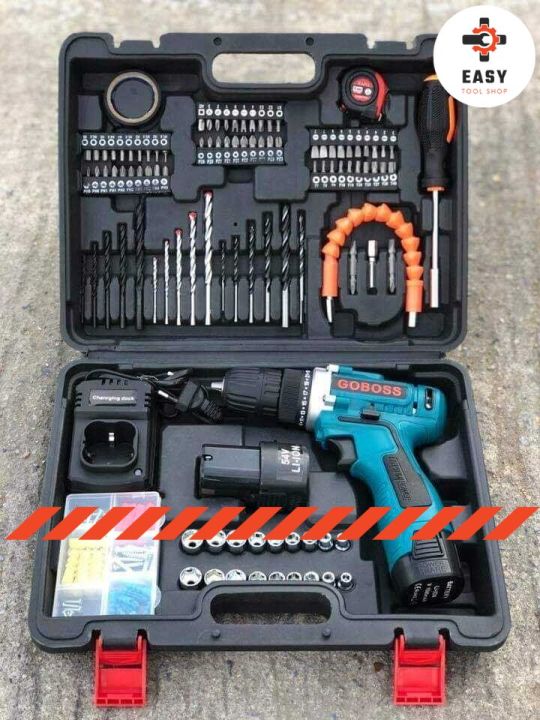 EASYTOOL ลด 50% สว่านไร้สาย 3ระบบ GOBOSS สามารถเจาะไม้ เจาะเหล็ก ขันน็อตสกรู เลือกใช้ความเร็ว ...