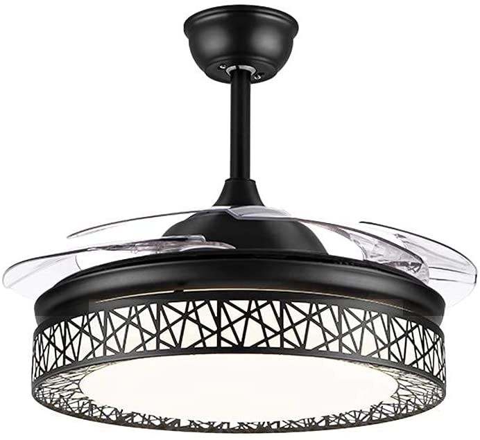 Retractable ceiling fan with light and remote control retractable blade ...