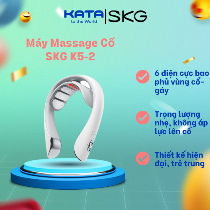 Máy Massage Cổ SKG K5-2 giúp giảm đau do thoái hóa thoát vị đĩa đệm cổ đau mỏi do sai tư thế với ...