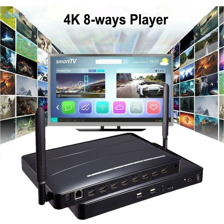 4K HD 1080P 8 Ways HDMI Multi Media Player TF USB Flash Drive Video ...