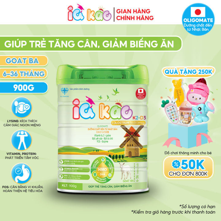 Sữa bột dê IQ KAO Goat BA 900g cho bé từ 6-36 tháng tuổi - Sữa bột hỗ ...