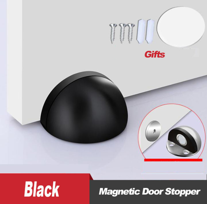 Homechic Half Moon Magnetic Door Stopper Stainless Steel Non Punching Floor Mounted | Lazada
