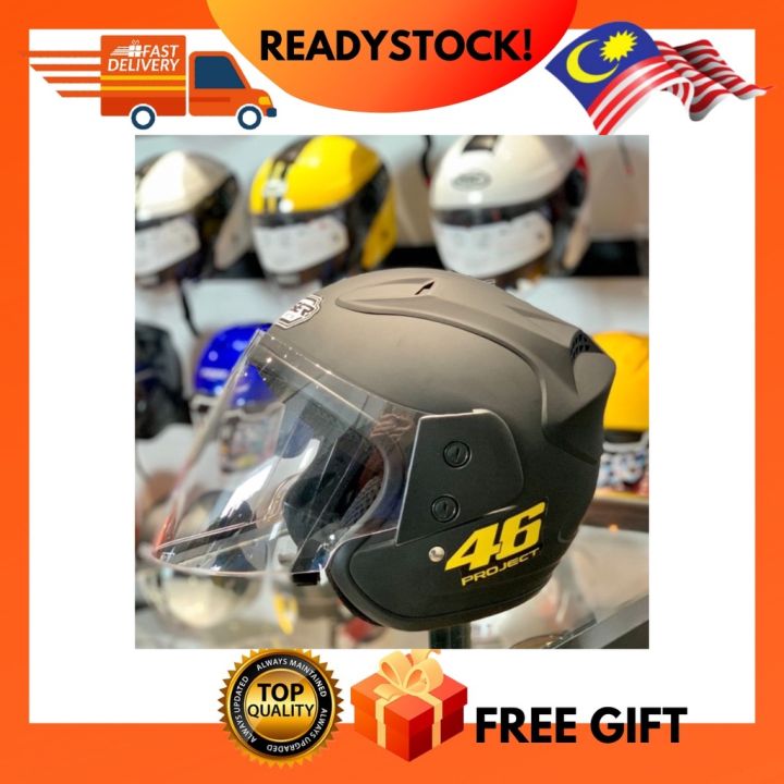 ♘ORIGINAL HELMET LASER MATT BLACK 46 PROJECT / MOTORCYCLE HELMET SIRIM ...