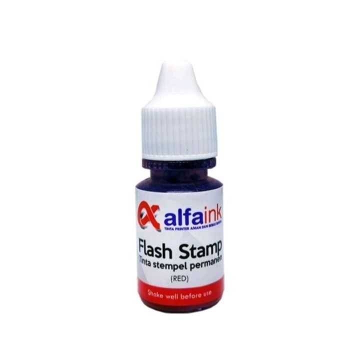 Tinta Stempel Permanent Merah ALFAINK Flash Stamp 10 ml | Lazada Indonesia