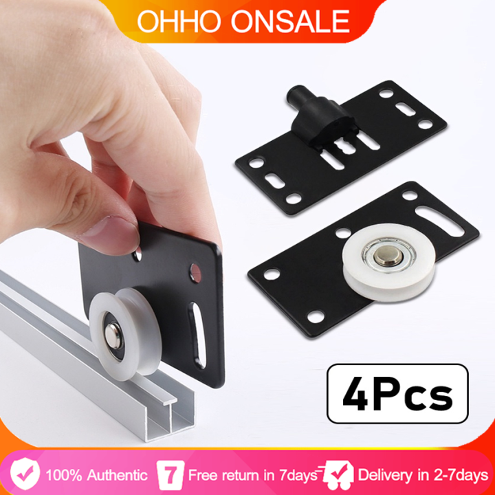 🔝Original+24hours delivery 4Pcs Black Sliding Door Rollers Wardrobe ...