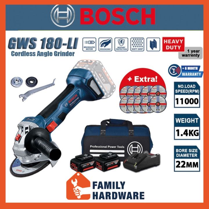 BOSCH GWS 180-LI Cordless Angle Grinder Brushless Motor GWS180 GWS 180 ... BOSCH GWS 180-LI Cordless Angle Grinder Brushless Motor GWS180 GWS 180 ...