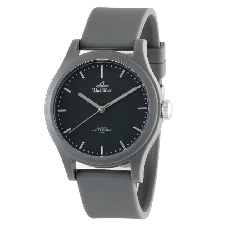 UniSilver TIME SURGE BOOM Men's Large Analog Gray/Black Rubber KW3884 ...