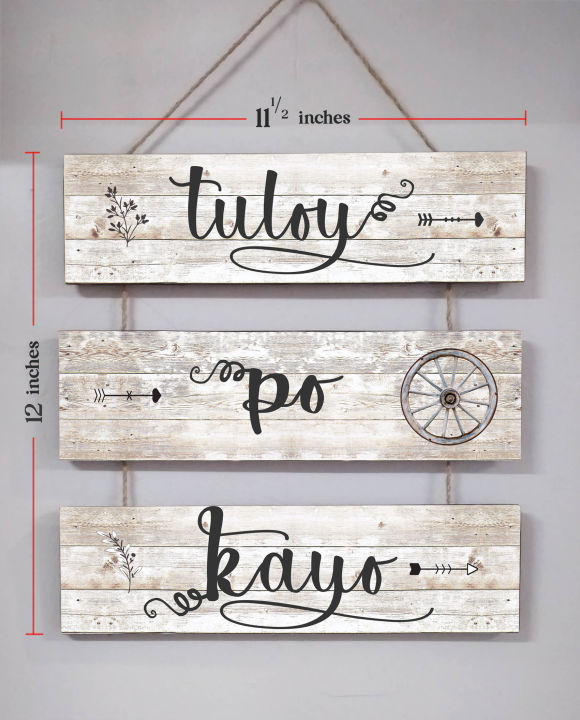Wall Decor Home Decor Hanging Tuloy Po Kayo Wood Sign Rustic Vintage ...