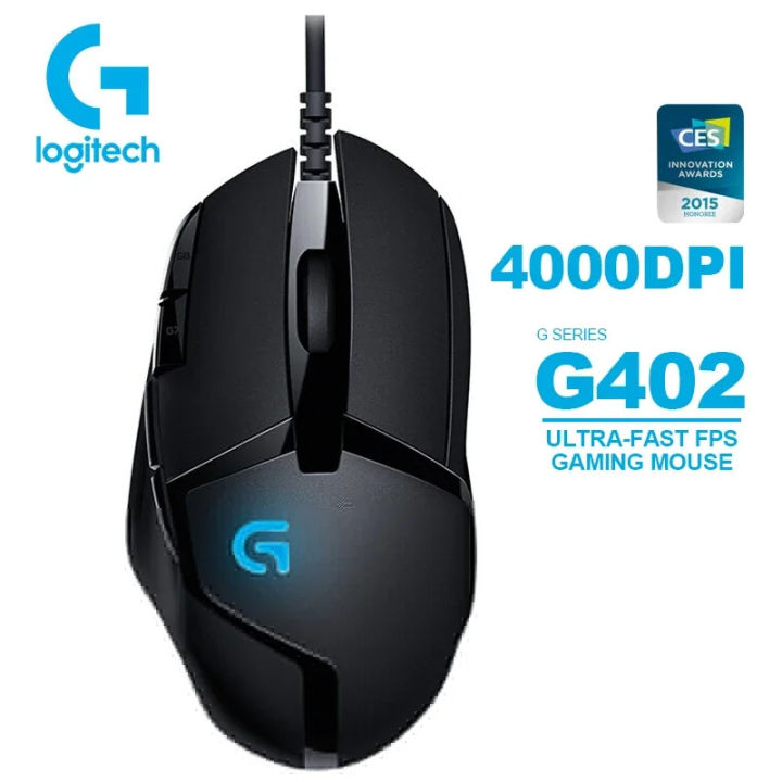 G402 Logitech เมาส์สำหรับเล่นเกมส์ Hyperion โกรธ4000DPI ความเร็วสูงฟิวชั่นเครื่องยนต์32บิตตัว ...