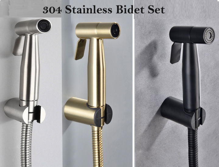 Bidet Spray set 2way Valve 304 Stainless Steel- GOLD, SILVER & BLACK ...