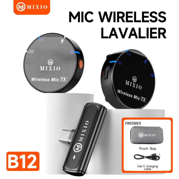 MIXIO B11 B12 Mic Wireless Lavalier Live Clip on Hp Microphone | Lazada ...