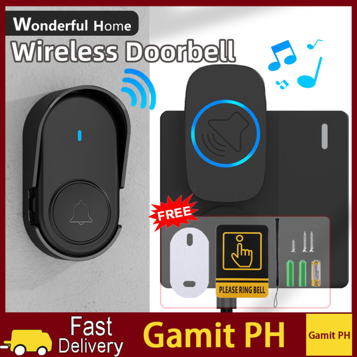 [Gamit PH]Wireless Doorbell IP55 Waterproof 300M Range 5 Volume 38 Tones Door Chime For Home ...