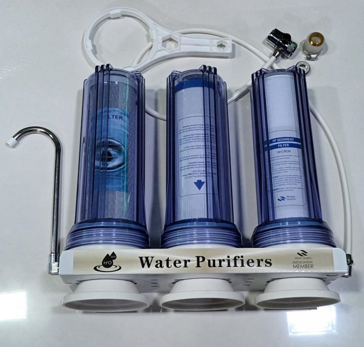 3 Stage Counter Top Water Purification Filter Set - including faucet ...