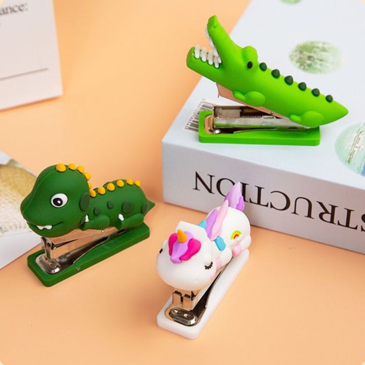 GONUUWGL Paper Binding Crocodile Dinosaur Stapler Aesthetic Paper ...
