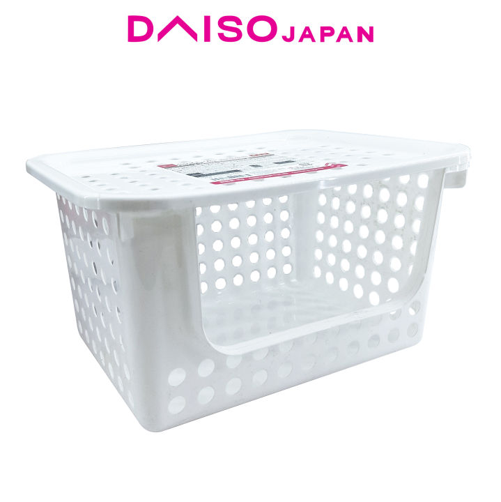 Daiso Stackable Vegetable Storage Container (White, Shallow) | Lazada PH