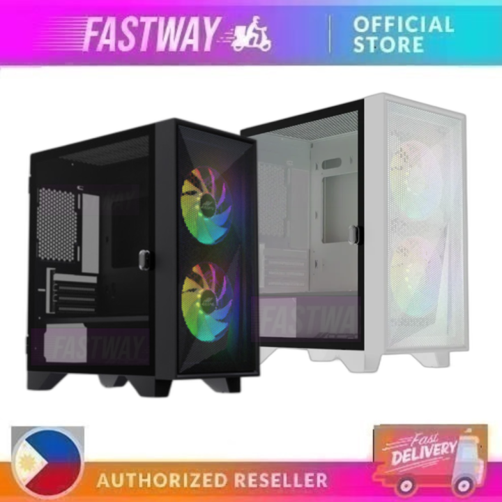 OCPC SCURA MESH MICRO-TOWER GAMING CASE W/ 2*140MM ARGB FAN/TG/M-ATX ...