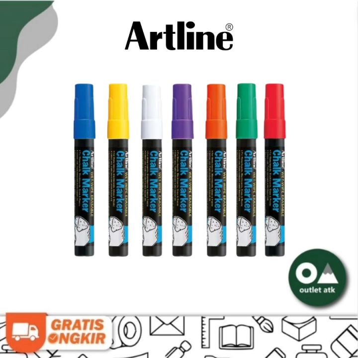 Artline Chalk Marker Colors - Spidol Kapur Kaca Non Permanent | Lazada ...