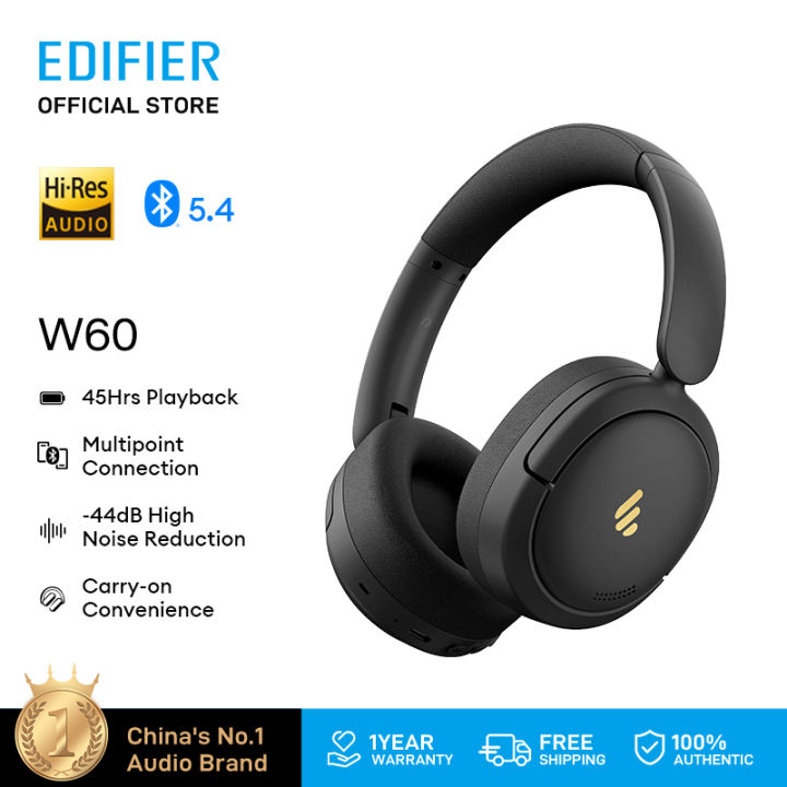 Edifier W60 Headphones Wireless Over-Ear Headset Hybrid ANC 45Hours ...