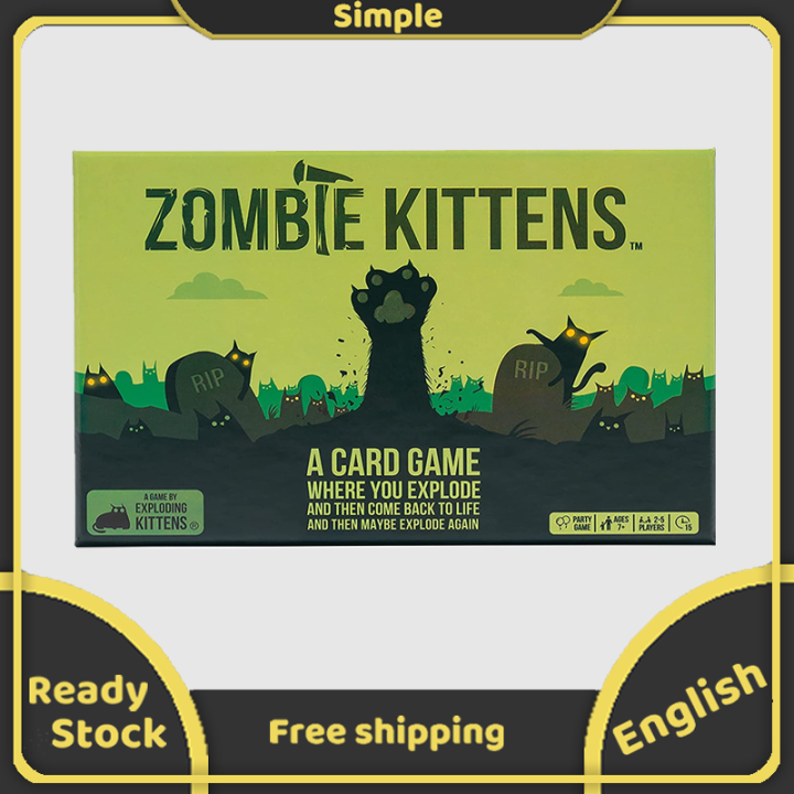 Zombie Kittens Card Game English Edition Play with Exploding Kittens ...