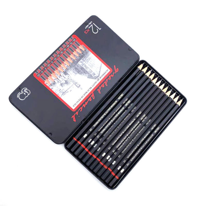 12 PCS/LOT Drawing Pencils Set 2H-8B Graphite pencils Art sketching ...